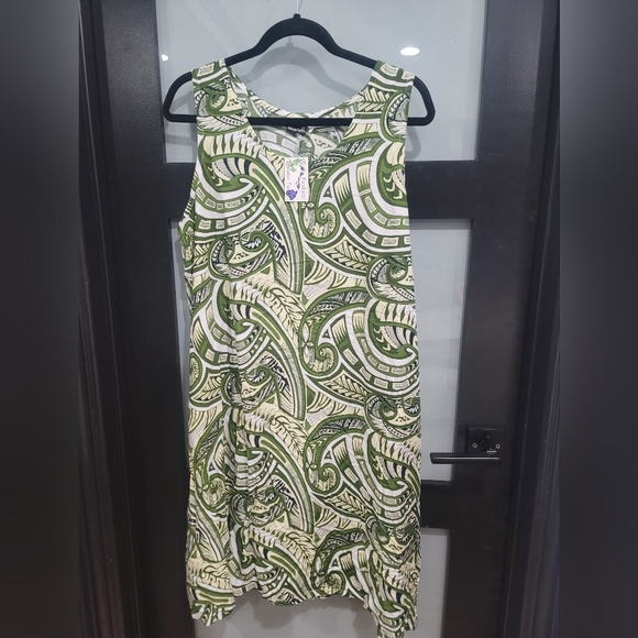 Dresses | Nwt Olive Green Tribal Native Tattoo Tank Dress Hawaiian ...